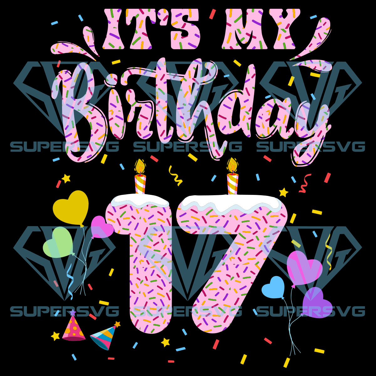 It's My 17th Birthday Girl Doughnut Cricut Svg Files