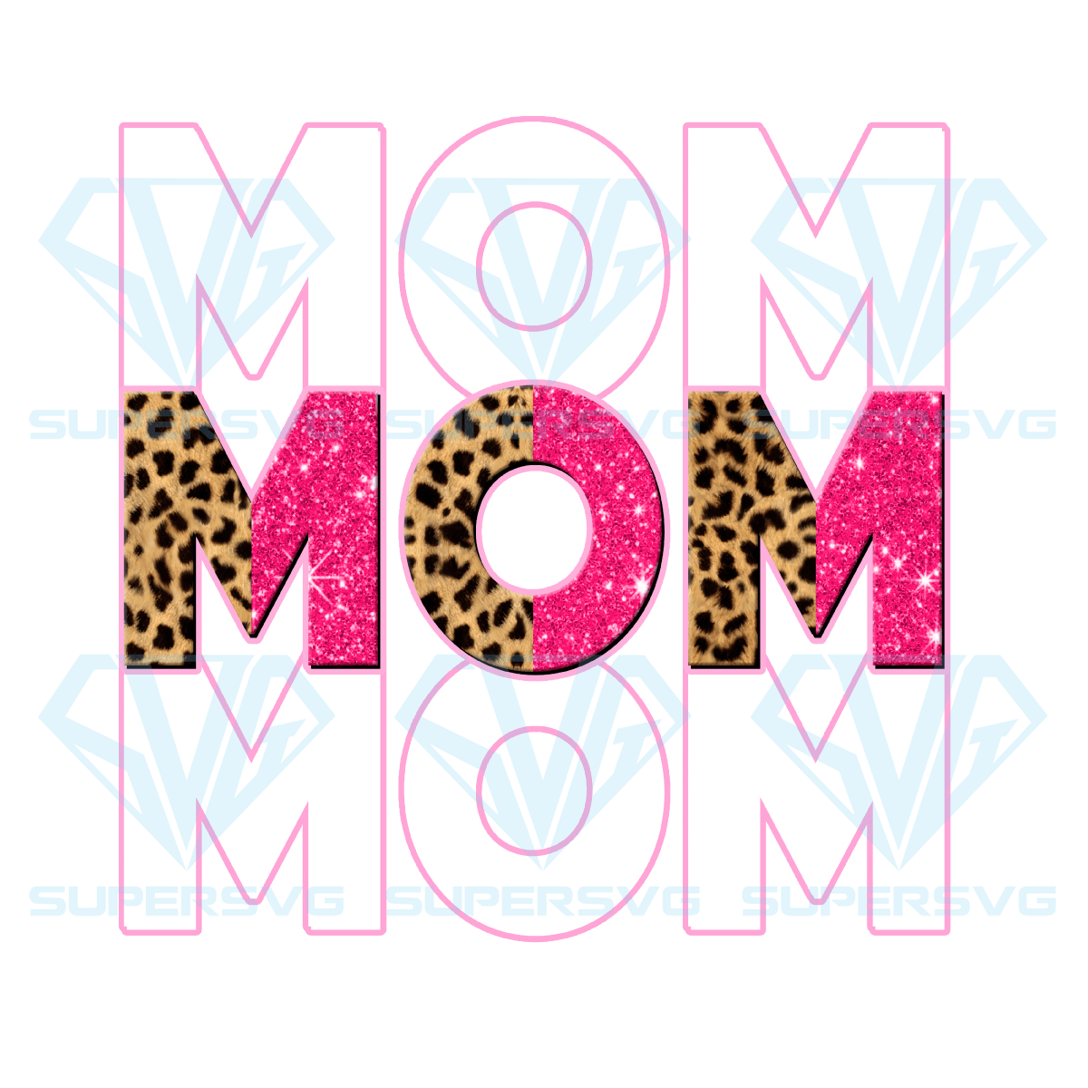 Leopard Pink Mom Sign PNG Sublimation