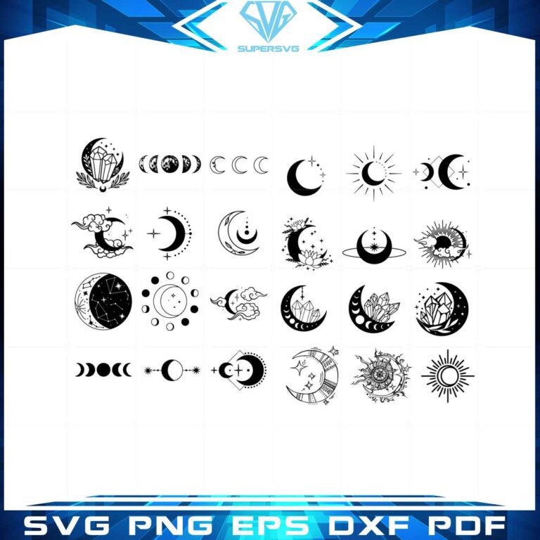 Mystical Moon Magic Bundle SVG Files for Cricut Sublimation Files
