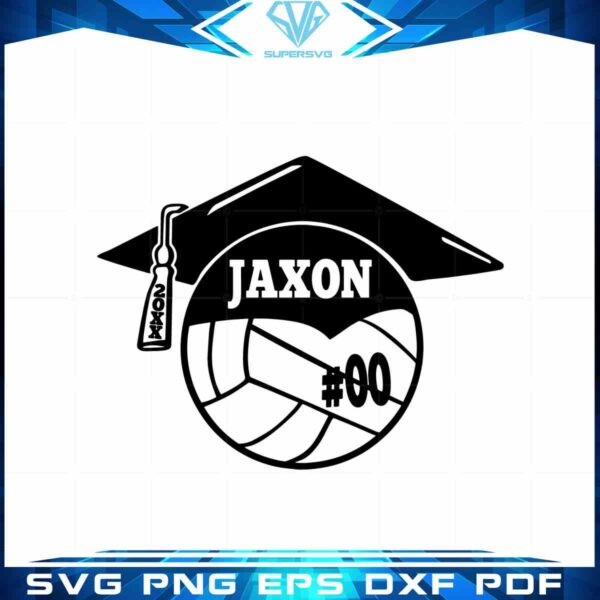 Volleyball Graduation Cap Jaxon SVG Sport Team Files for Cricut ...