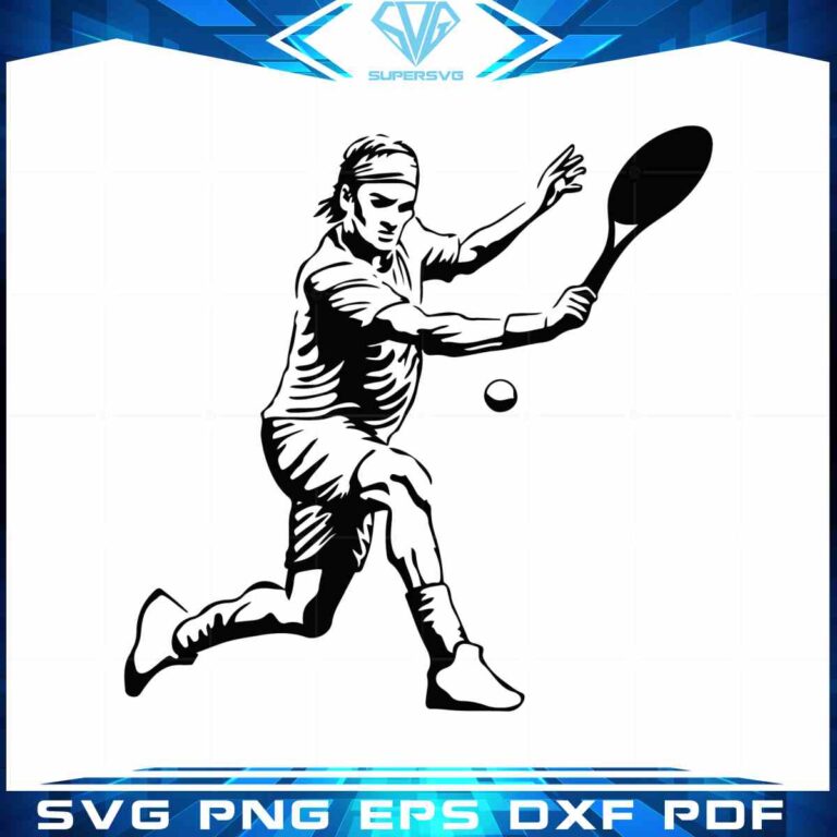 Tennis Player Roger Federer Vector SVG Files for Cricut Sublimation Files