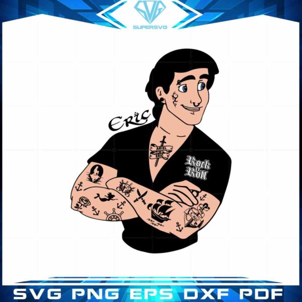 Prince Eric Gangster SVG Disney Character Graphic Design File