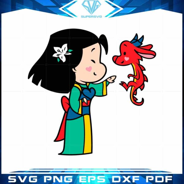 Mulan Chibi Disney Princess SVG Files for Cricut Sublimation Files