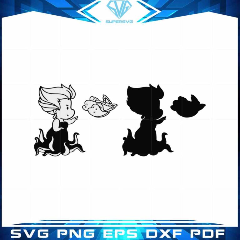 Little Princess Ursula SVG Ursula Chibi Cricut Files Silhouette
