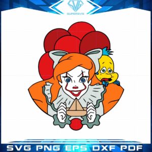 Ariel Cosplay Pennywise SVG Halloween Disney Design Sihouette File