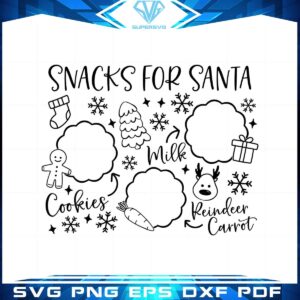 Snacks For Santa Svg Best Graphic Designs Cutting Files