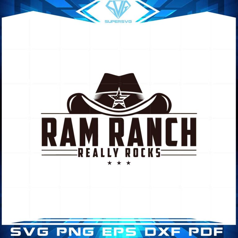 Ram Ranch Really Rocks Vintage Cowboy Hat Svg Cutting Files