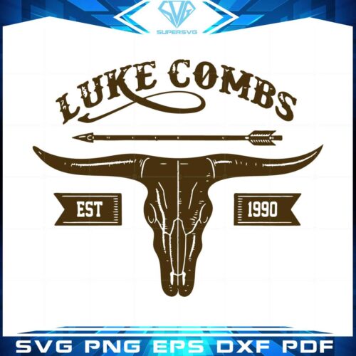 Bull Skull Luke Combs Est 1990 Luke Combs Tour 2023 Svg