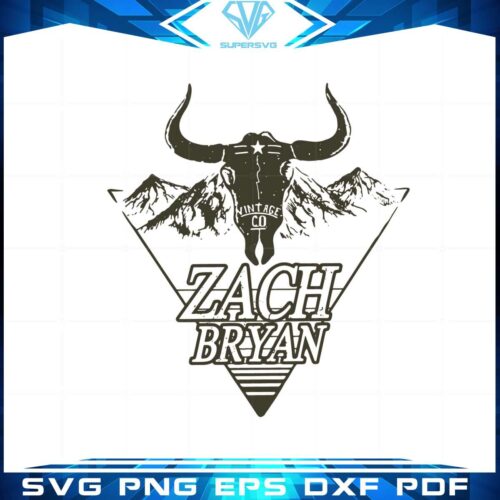 Zach Bryan Western Bull Skull SVG For Cricut Sublimation Files