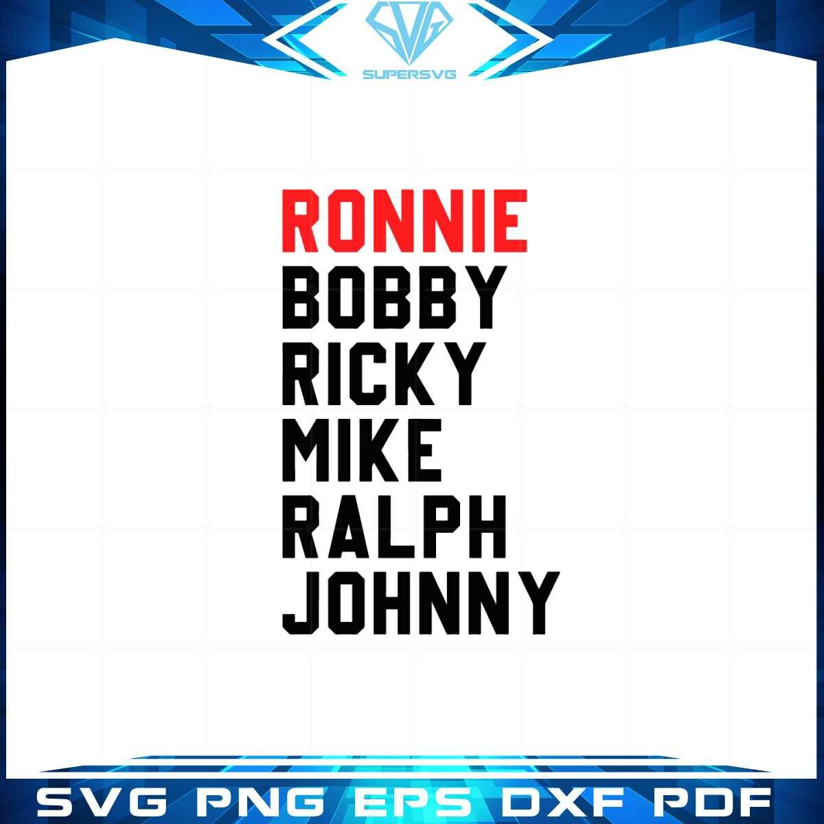 Ronnie Bobby Ricky Mike Ralph And Johnny New Edition Svg