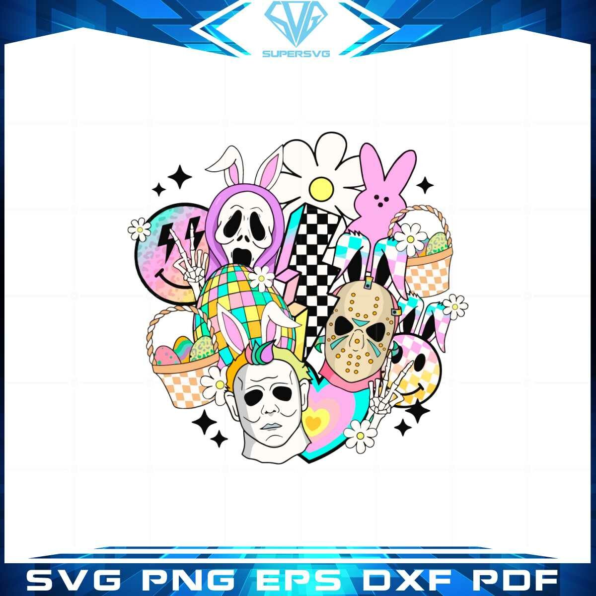 Retro Smiley Face Serial Killer Funny Killer Easter SVG Cutting Files