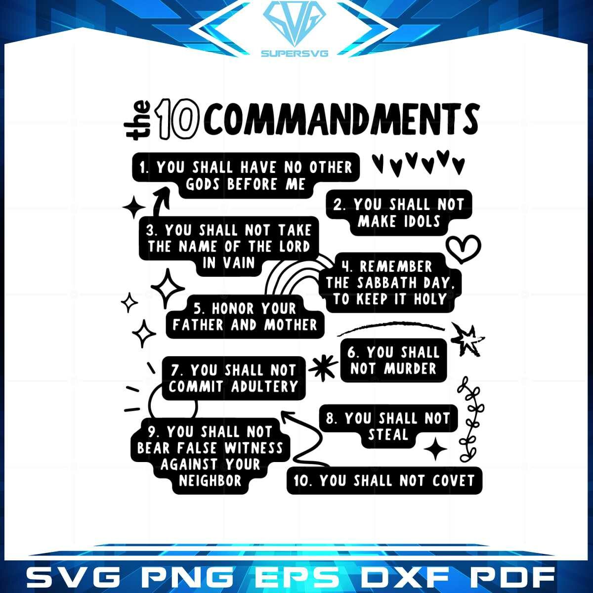 To the Person Behind Me 10 Commandments SVG Cutting Files