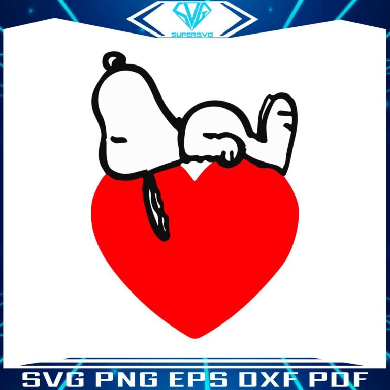 Cute Snoopy Valentine Heart SVG
