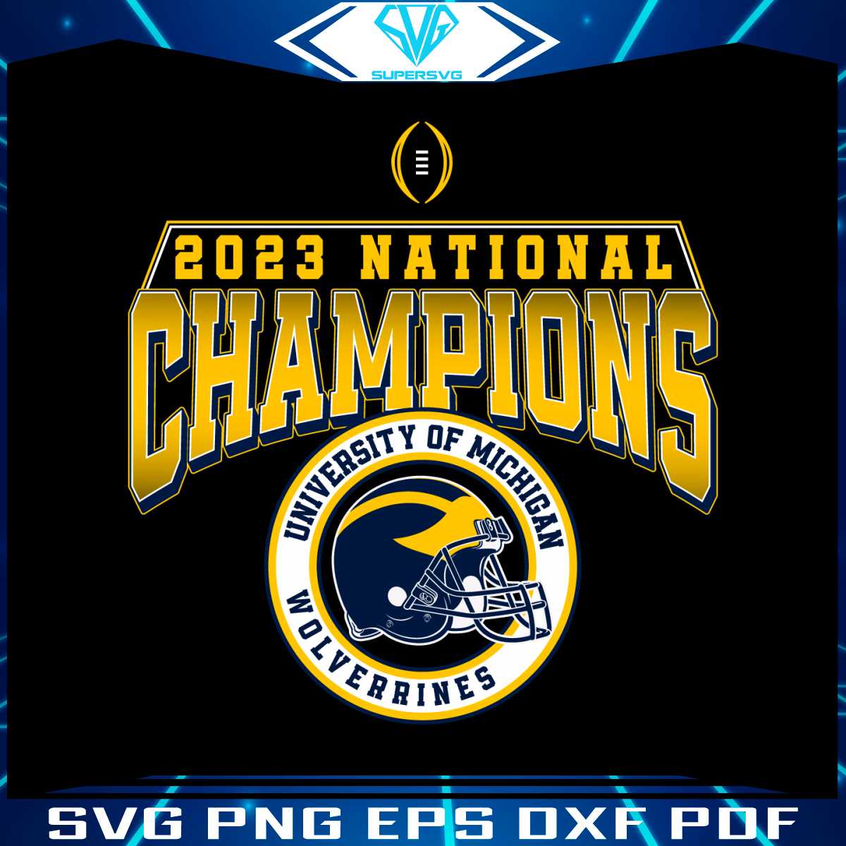 University Of Michigan Wolverines National Champions SVG
