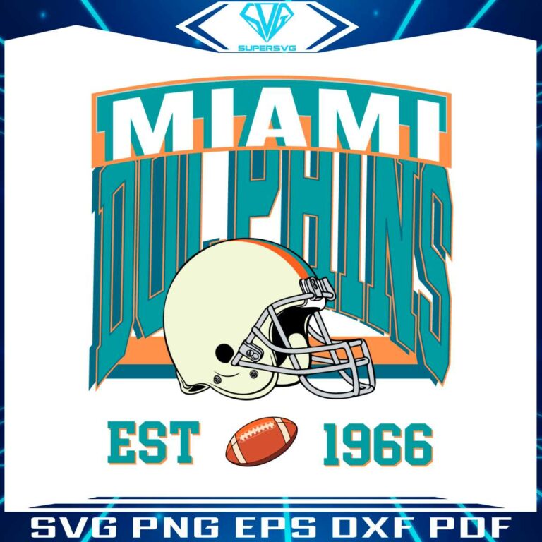 Vintage Miami Dolphins Est 1966 SVG