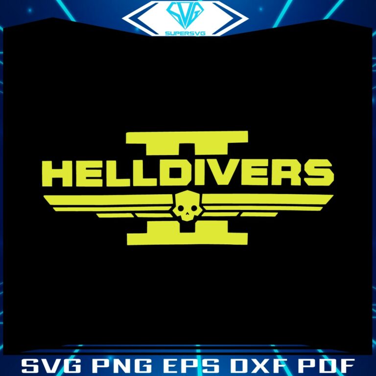 Retro Helldivers 2 Logo Squad Based Shooter SVG