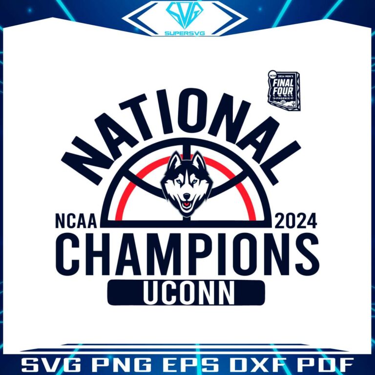 National Champions UConn 2024 Mens Basketball SVG