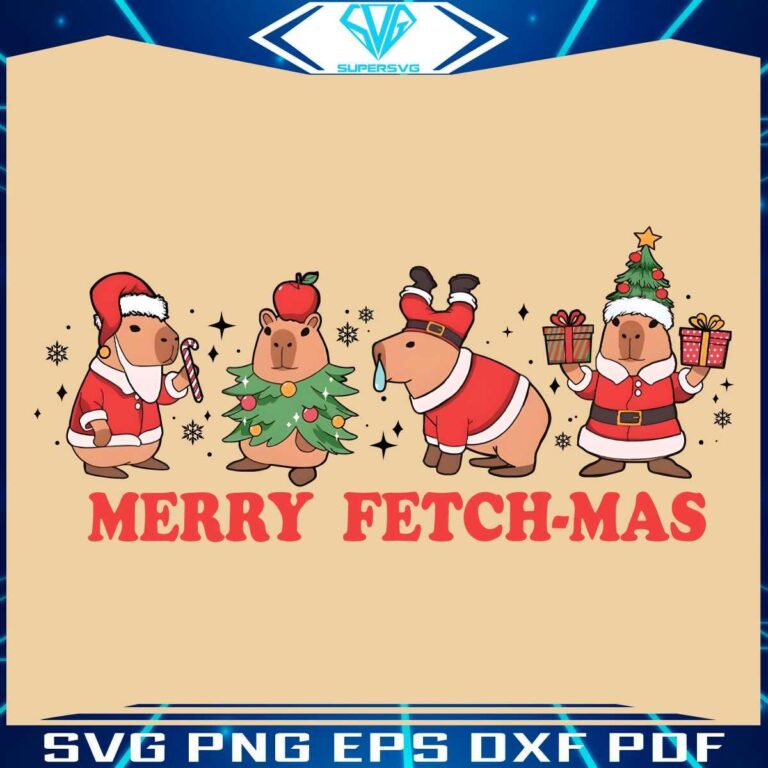 Cute Capybara Santa Claus Svg